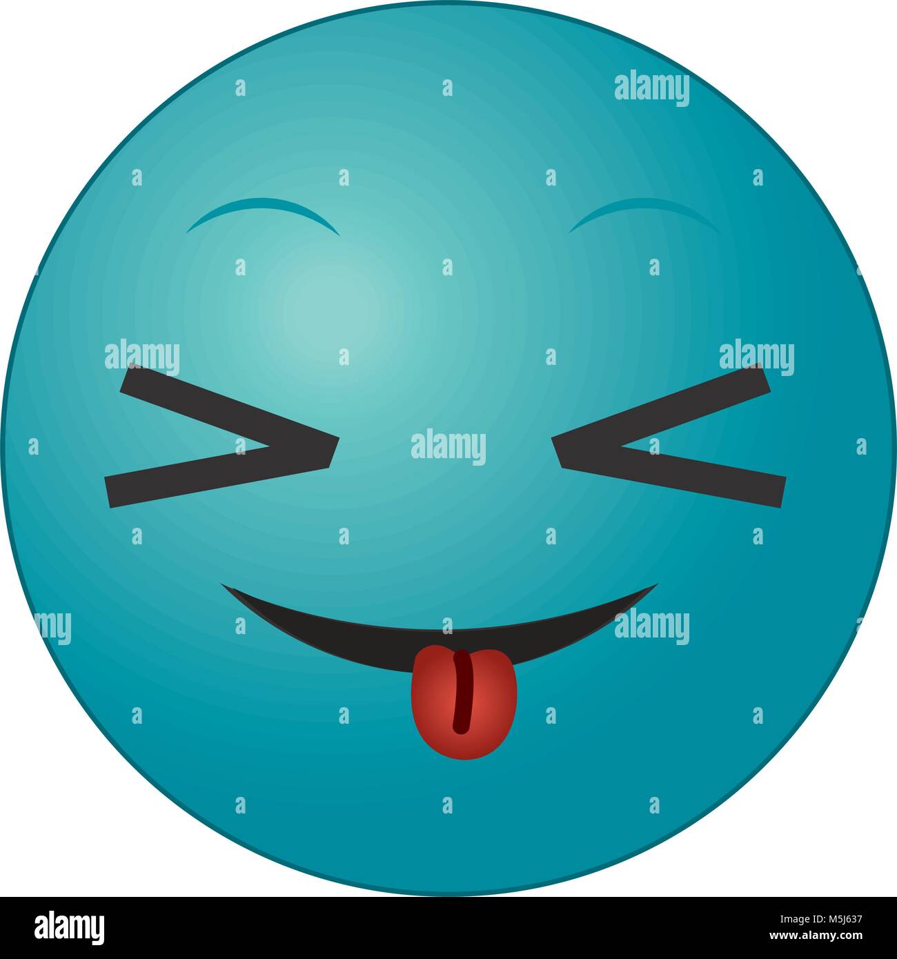 blue joking face gesture symbol expression vector illustration Stock ...