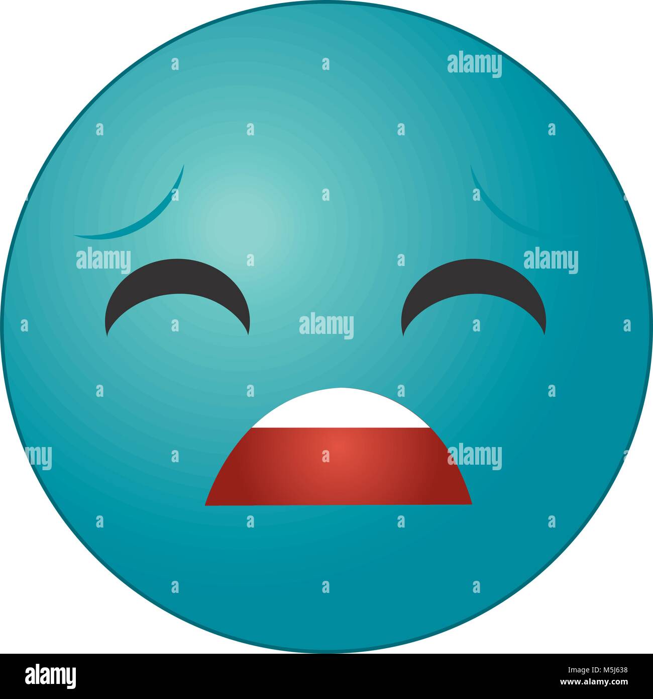 blue pity face gesture symbol expression vector illustration Stock ...