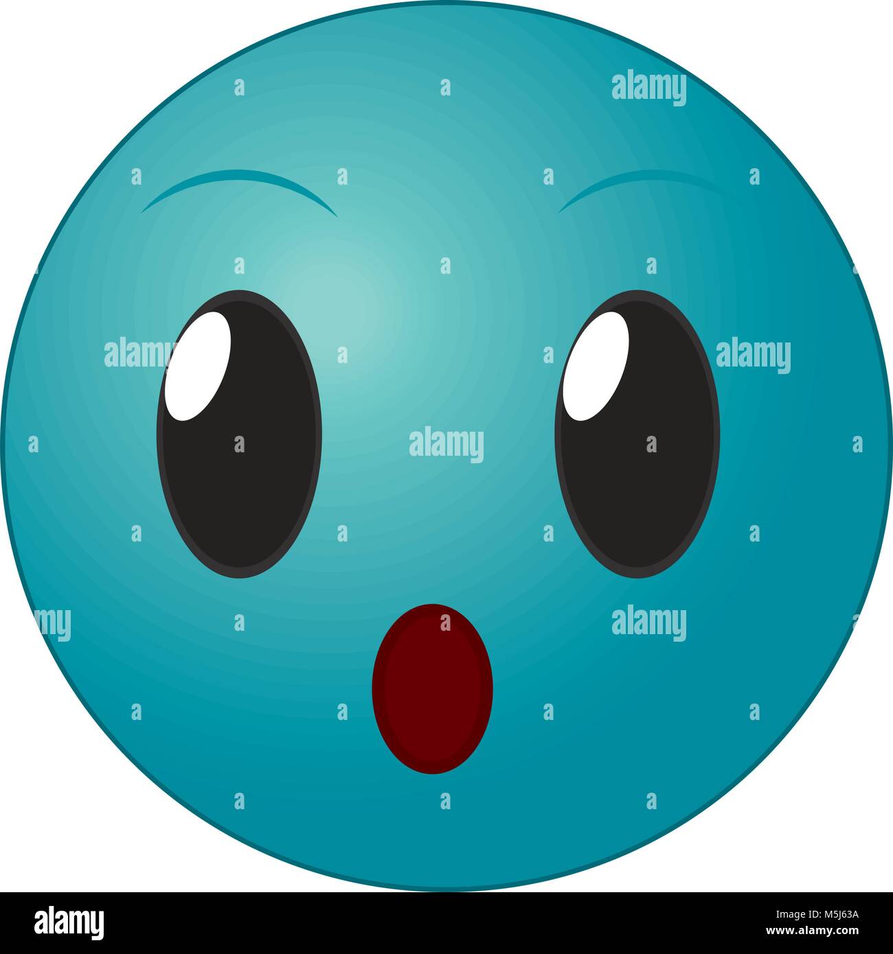 blue shocked face gesture symbol expression vector illustration Stock ...