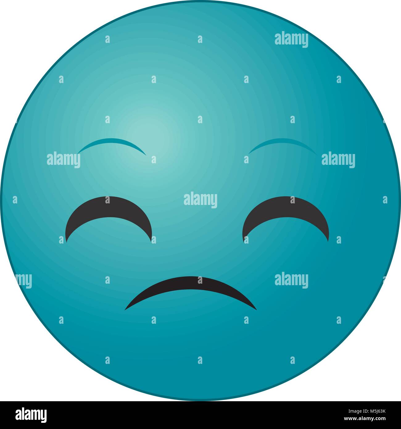 blue disappointed face gesture symbol expression vector illustration ...