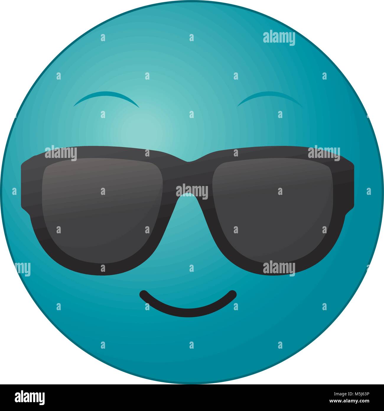 blue cool surprised face gesture symbol expression vector illustration ...