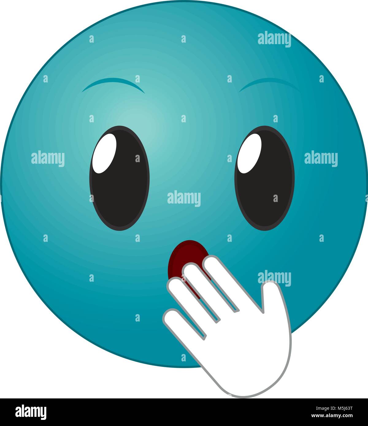 blue amazed face gesture symbol expression vector illustration Stock ...