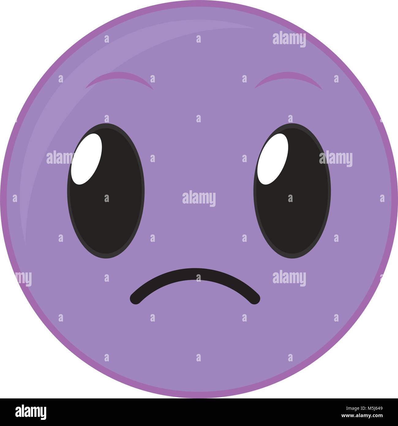 purple sad face gesture symbol expression vector illustration Stock ...