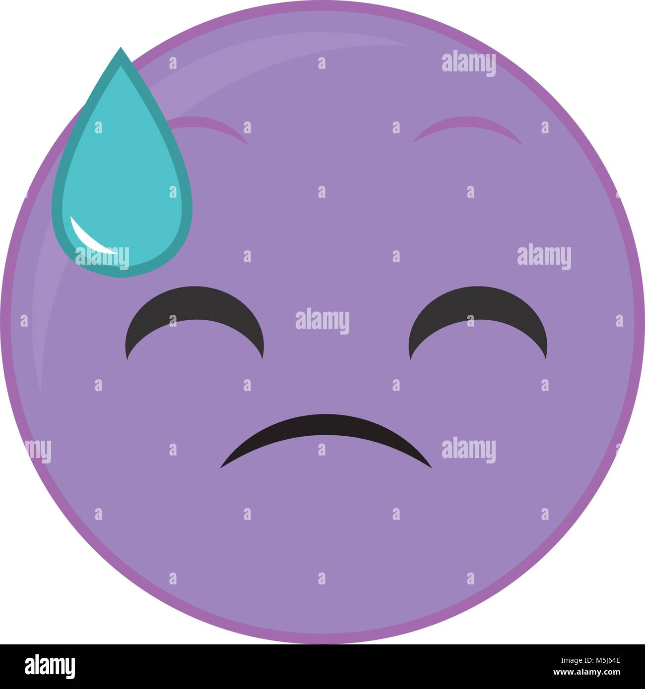 purple sweating face gesture emoji expression Stock Vector Image & Art ...