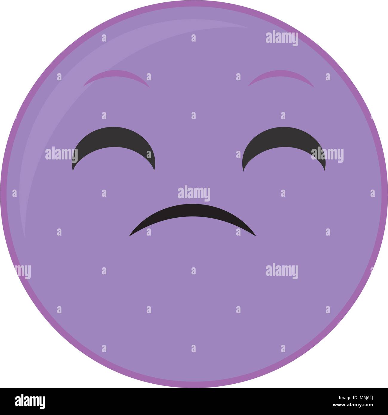 purple disappointed face gesture emoji expression Stock Vector Image ...