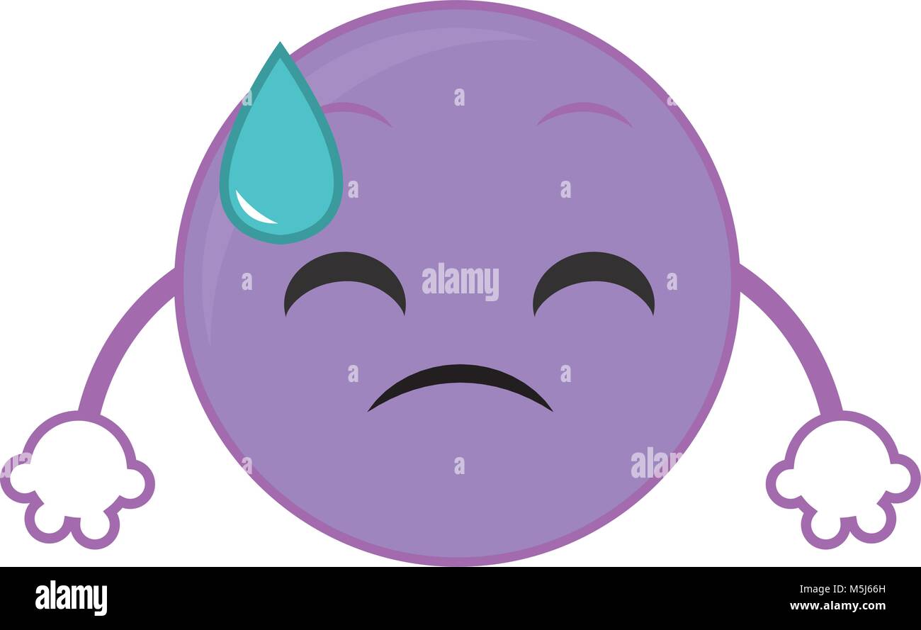 sweating emoji face expression with arms Stock Vector Image & Art - Alamy