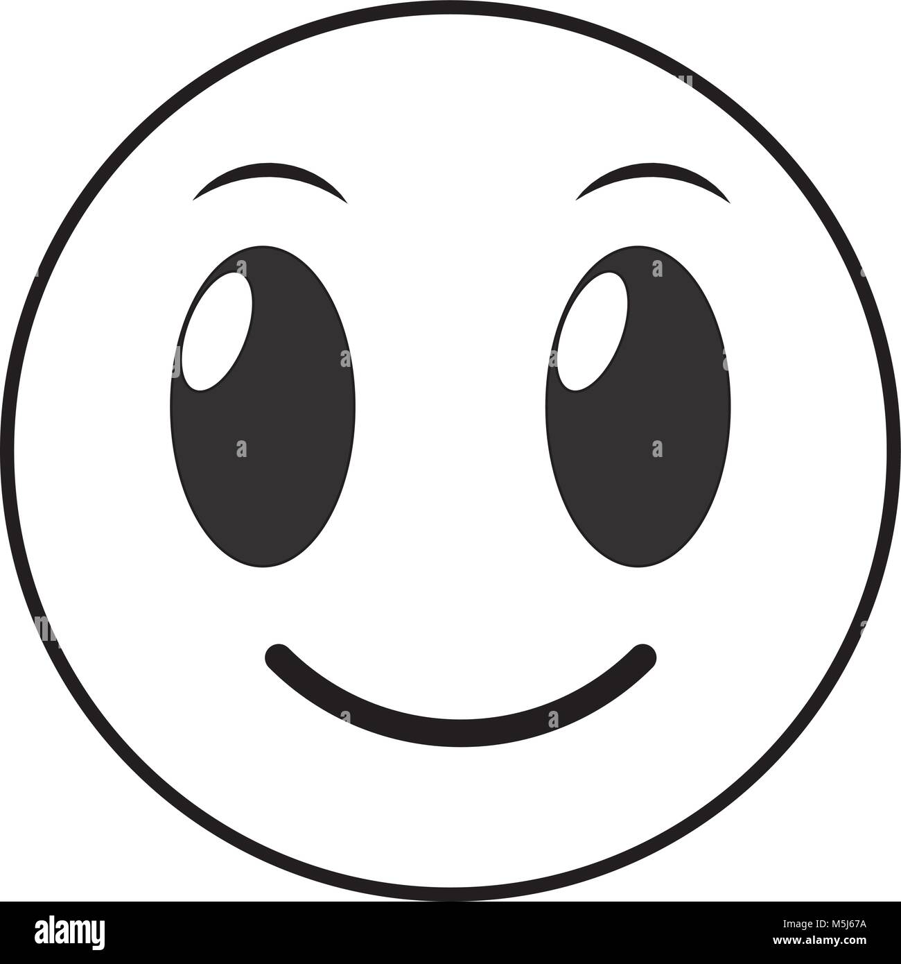 line happy face gesture emoji expression Stock Vector Image & Art - Alamy