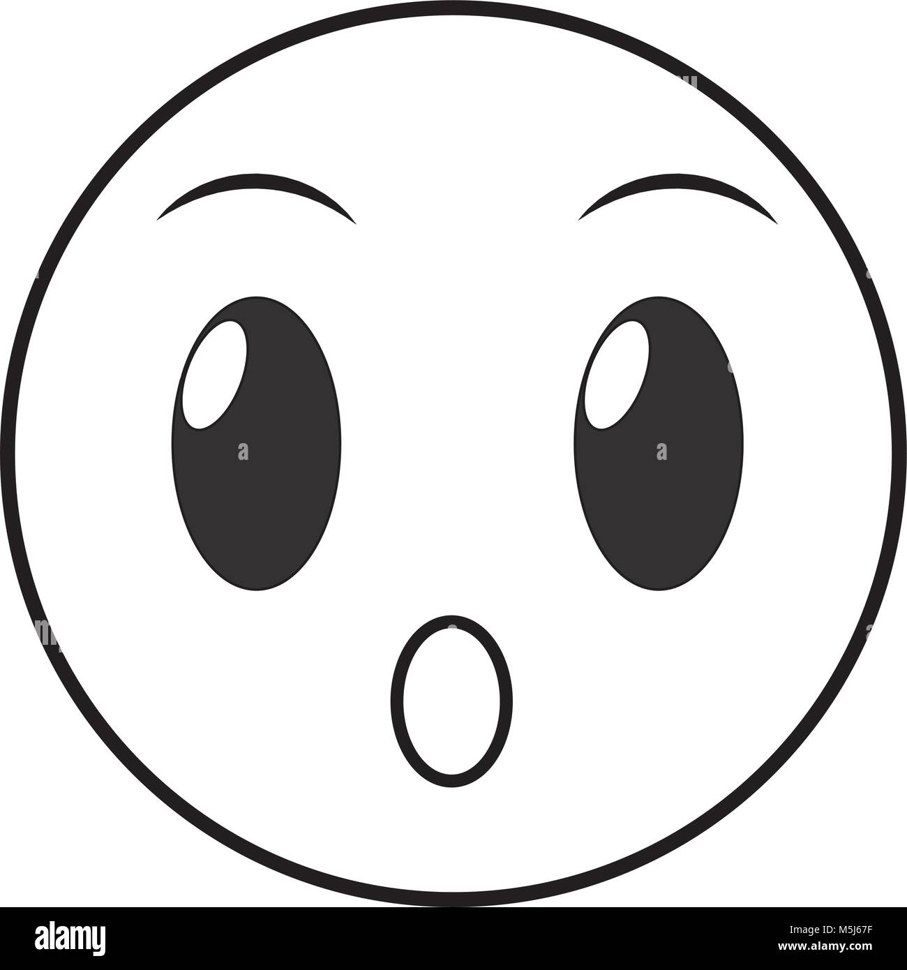 line shocked face gesture emoji expression Stock Vector Image & Art - Alamy