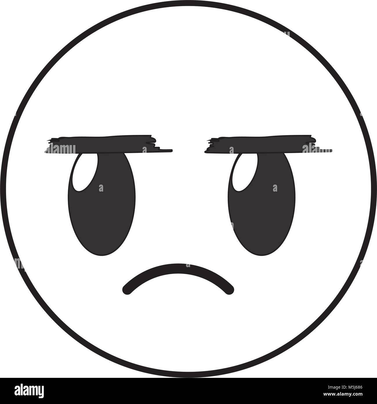 line annoying face gesture emoji expression Stock Vector Image & Art ...