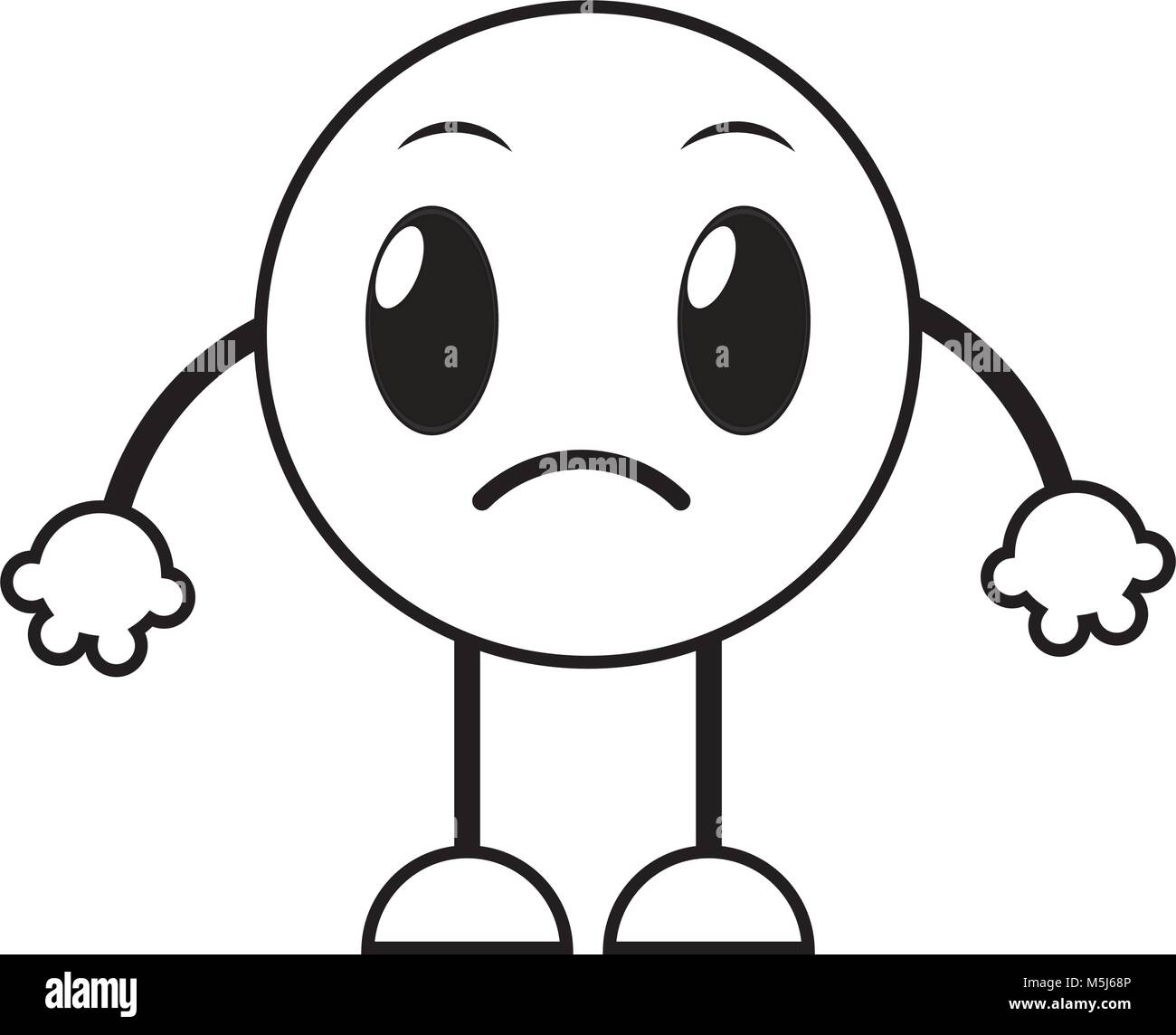 line sad emoji expression with arms and legs Stock Vector Image & Art ...