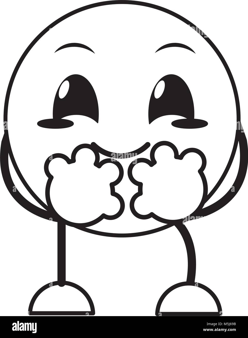line nice emoji expression with arms and legs Stock Vector Image & Art ...