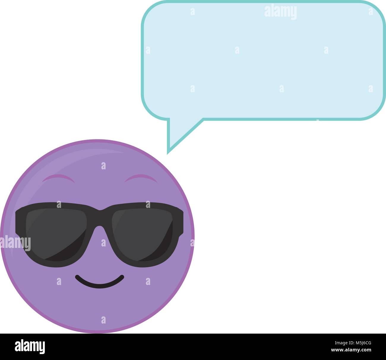 emoji cool face with chat bubble Stock Vector Image & Art - Alamy