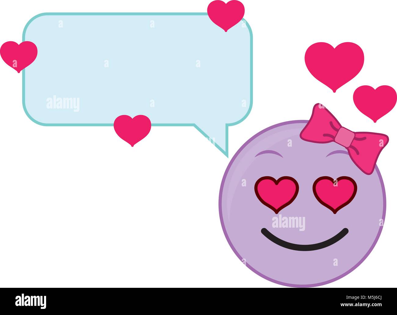 female emoji enamored face with chat bubble Stock Vector Image & Art ...