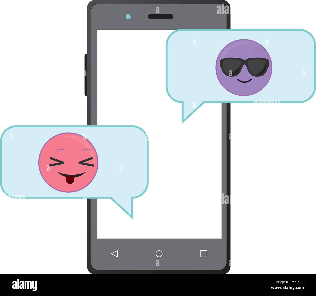 smartphone with emoji cool and funny chat Stock Vector Image & Art - Alamy