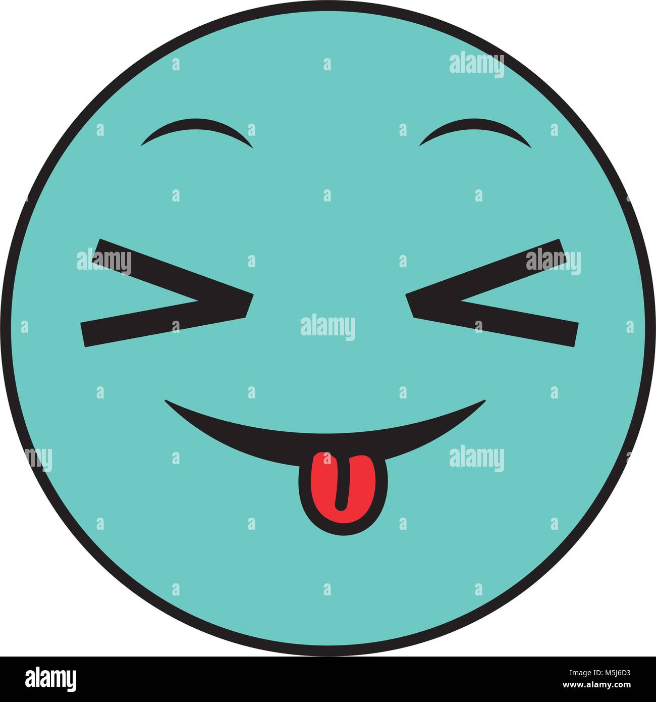 line color joking face gesture emoji expression Stock Vector Image & Art - Alamy