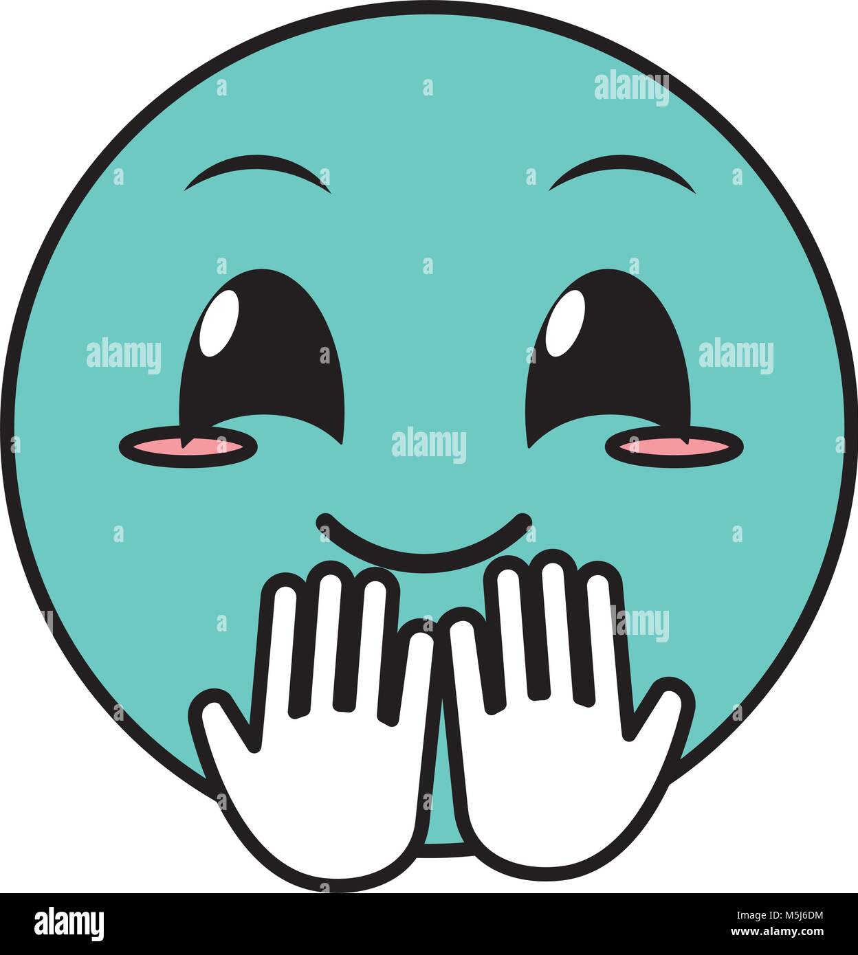 line color nice face gesture emoji expression Stock Vector Image & Art ...