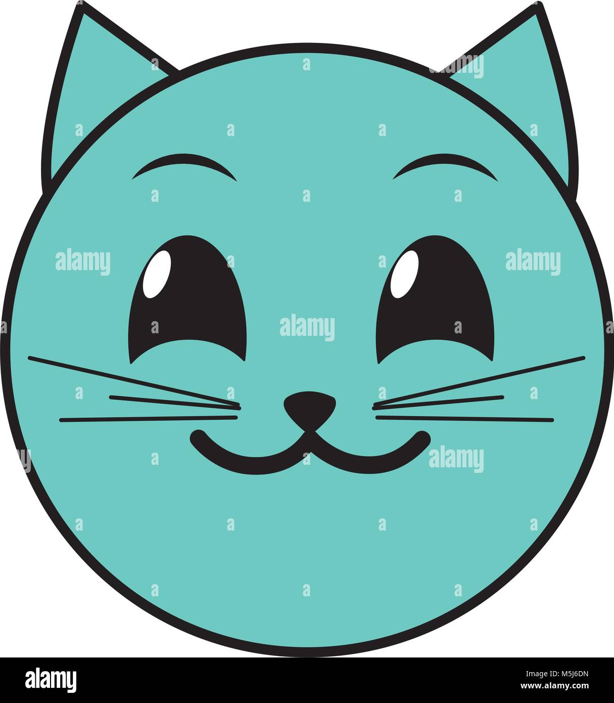 line color happy cat face emoji expression Stock Vector Image & Art - Alamy