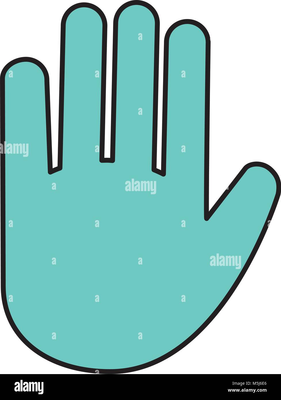 line color emoji hand stop gesture expression Stock Vector Image & Art ...