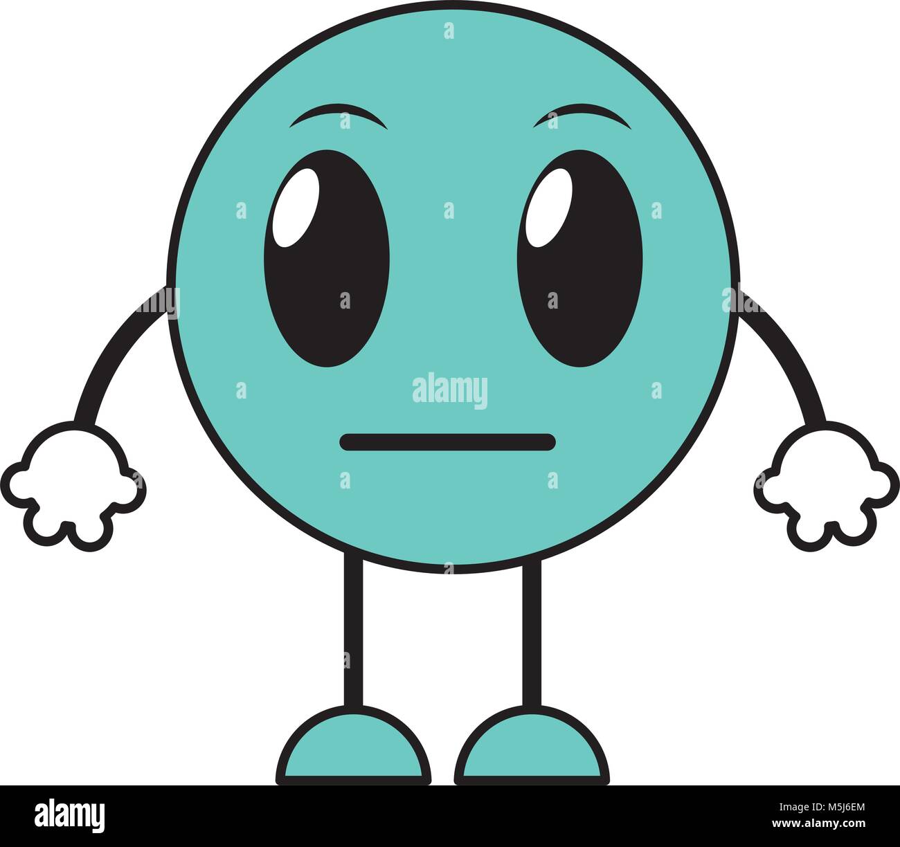 line color not knowing emoji expression with arms and legs Stock Vector ...