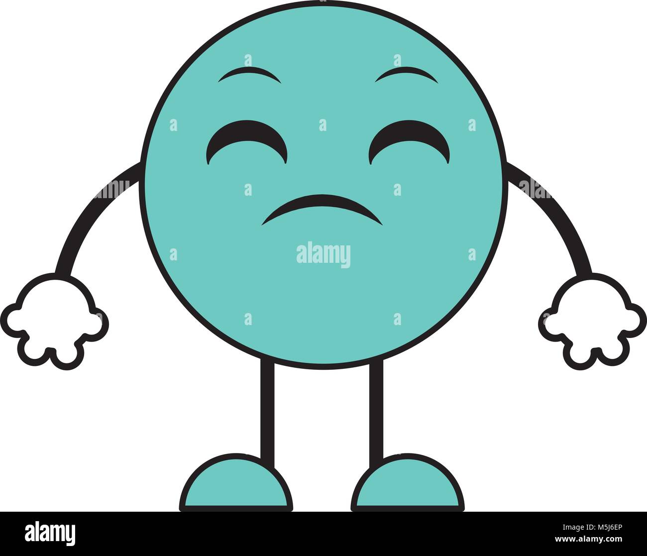 line color disappointed emoji expression with arms and legs Stock ...