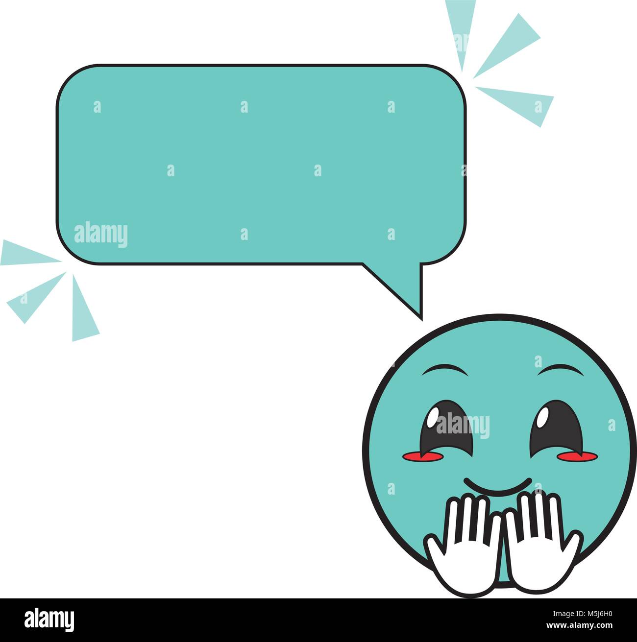 line color emoji nice face with chat bubble Stock Vector Image & Art ...