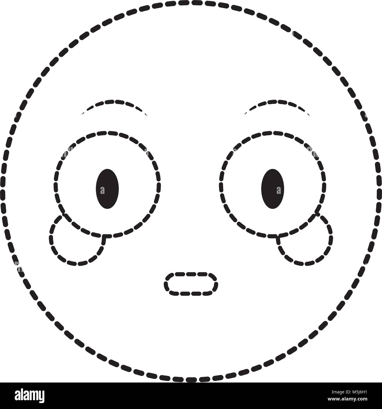 dotted shape surprised face gesture emoji expression Stock Vector Image ...