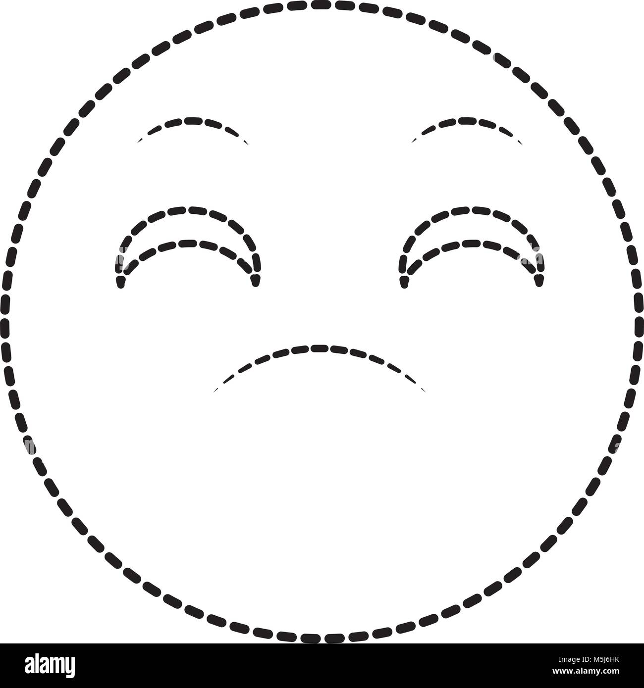 dotted shape disappointed face gesture emoji expression Stock Vector ...