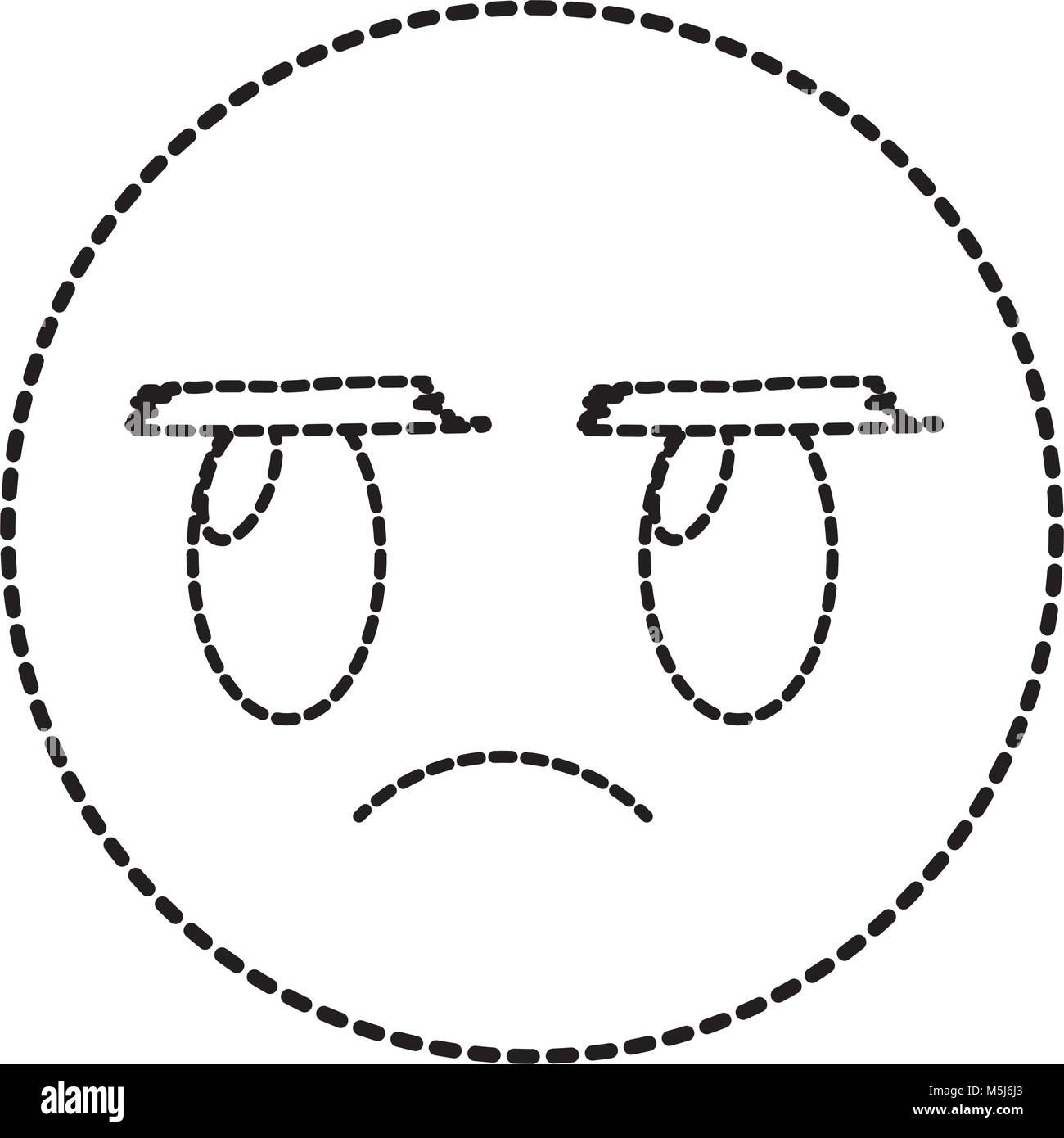 dotted shape annoying face gesture emoji expression Stock Vector Image ...