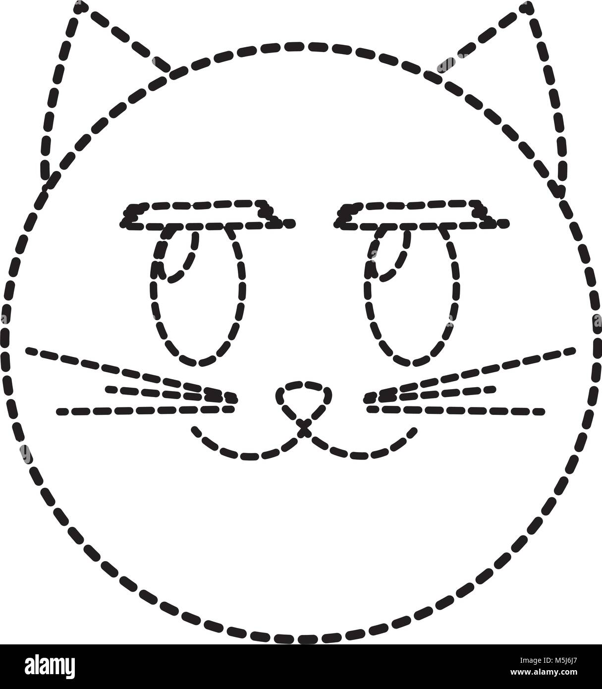 dotted shape glad cat face emoji expression Stock Vector Image & Art ...