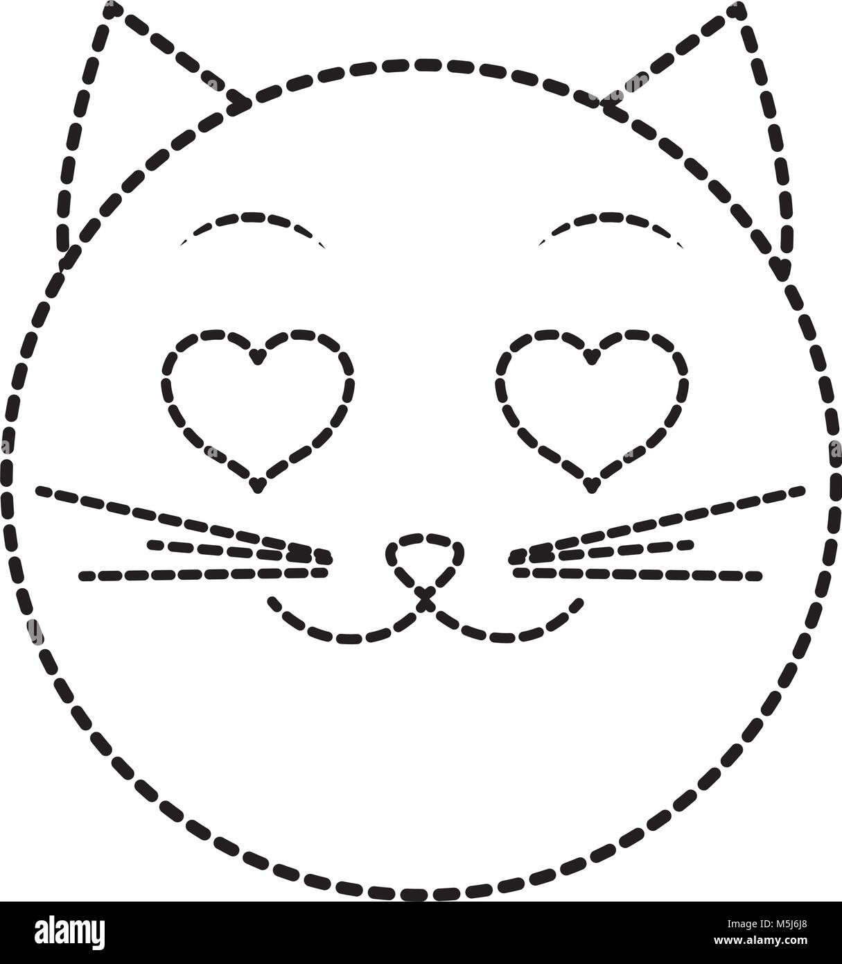 dotted shape enamored cat face emoji expression Stock Vector Image ...