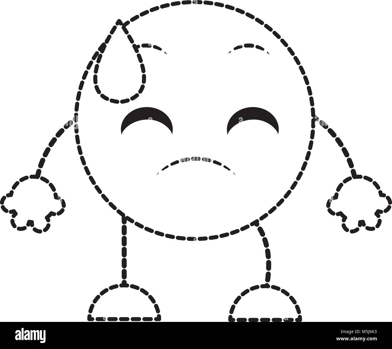 dotted shape sweating emoji expression with arms and legs Stock Vector ...