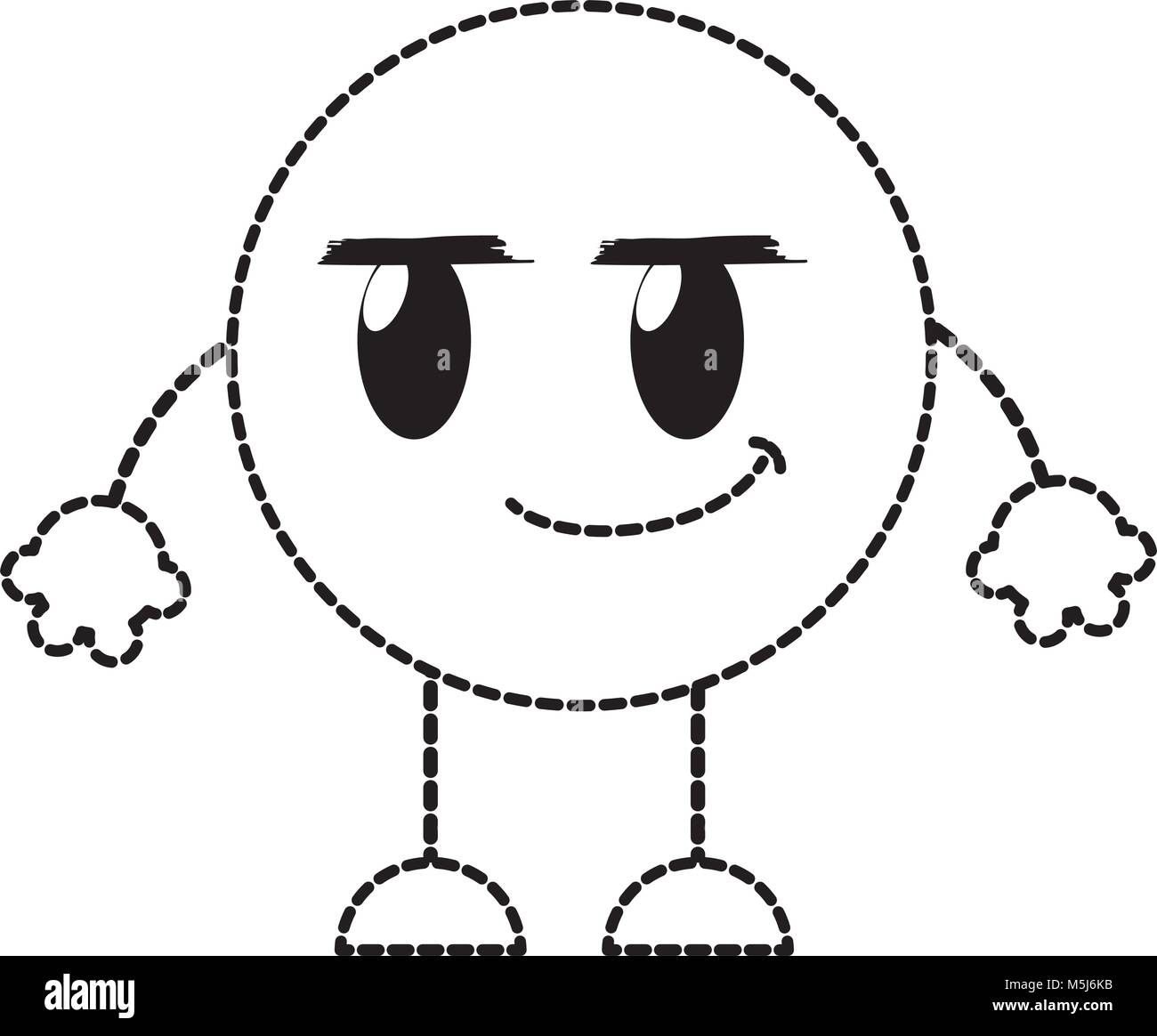 dotted shape rogue emoji expression with arms and legs Stock Vector ...