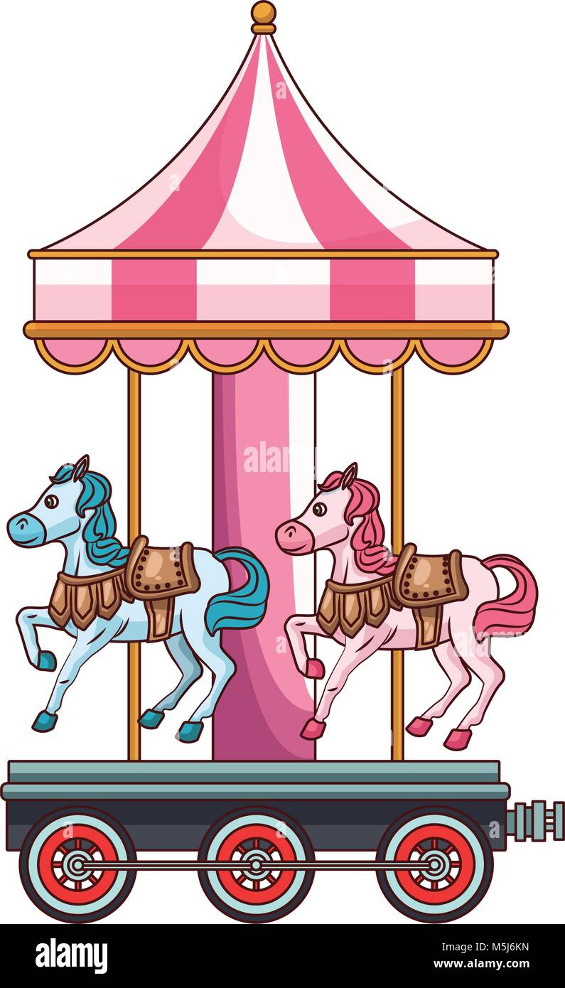 Cute carousel cartoon Stock Vector Image & Art - Alamy
