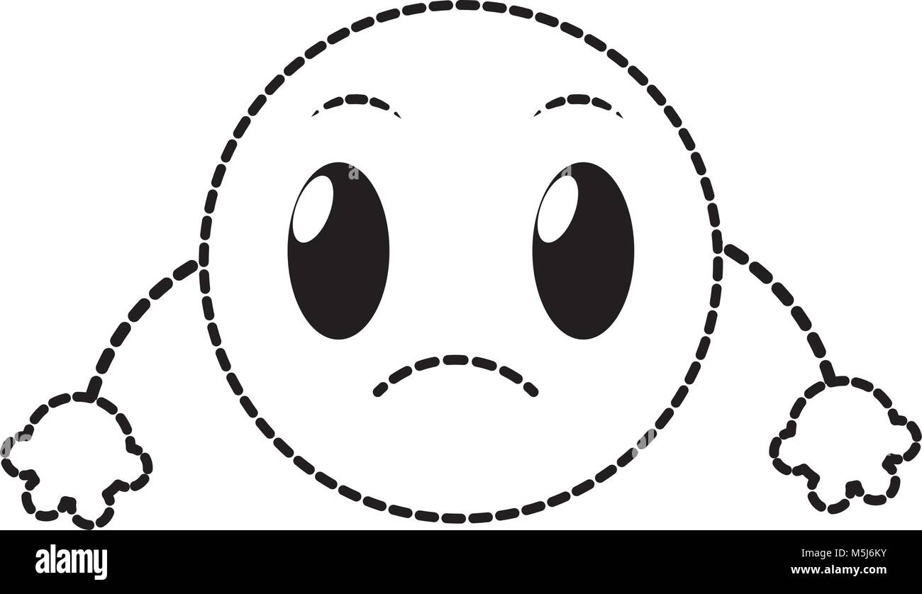 dotted shape sad emoji face expression with arms Stock Vector Image ...