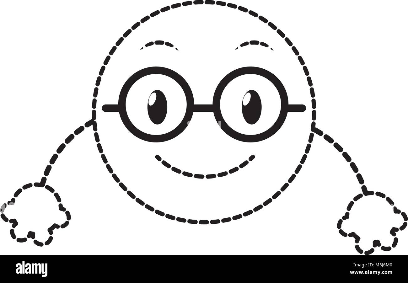 dotted shape nerd emoji face expression with arms Stock Vector Image ...