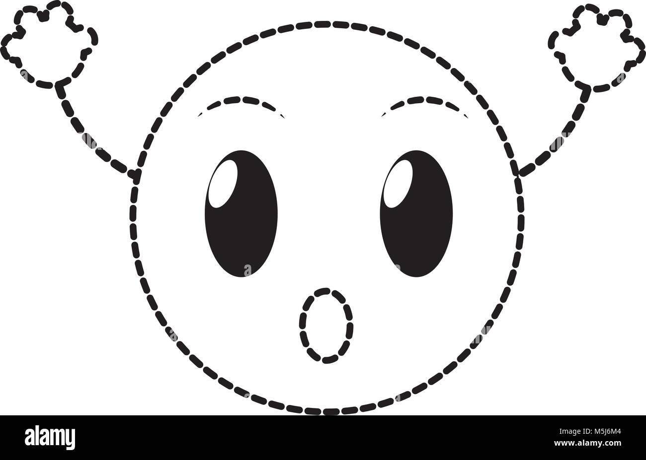 dotted shape shocked emoji face expression with arms Stock Vector Image ...