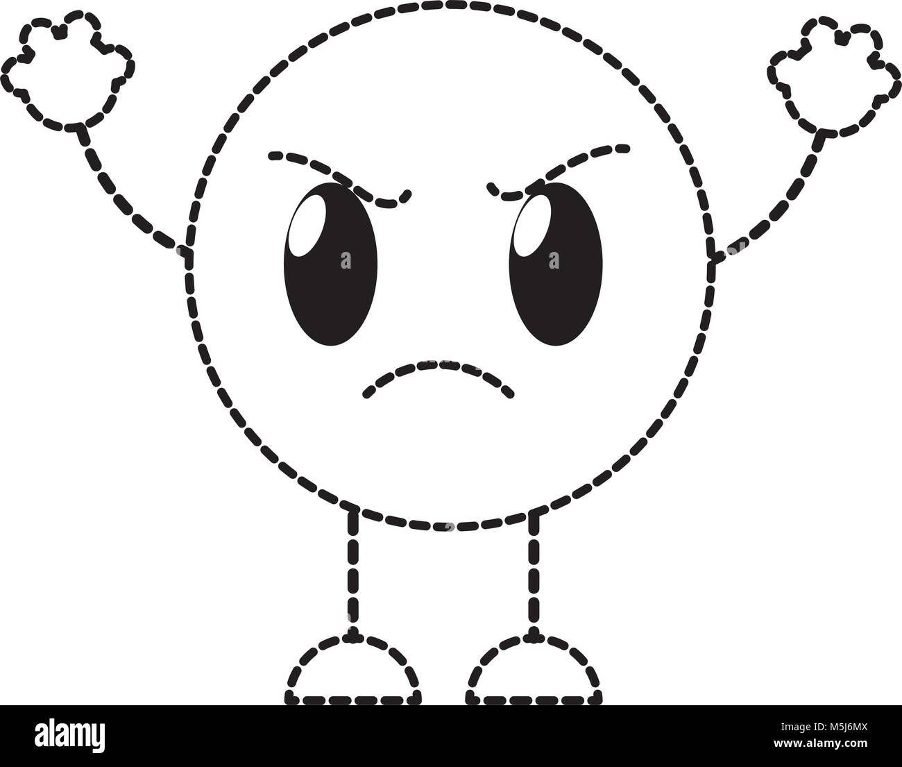 dotted shape angry emoji expression with arms and legs Stock Vector ...