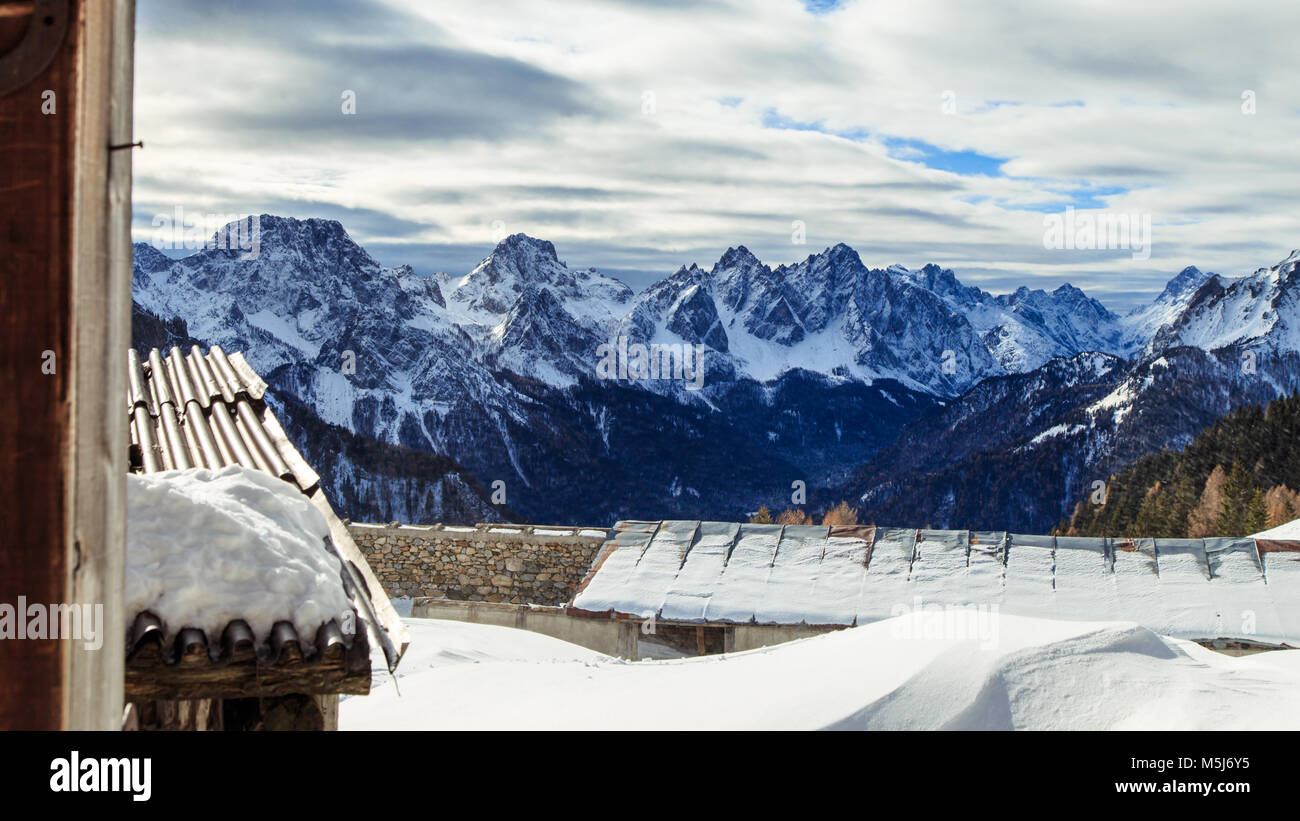 winter day in the italian alps after a snowfall Stock Photo - Alamy