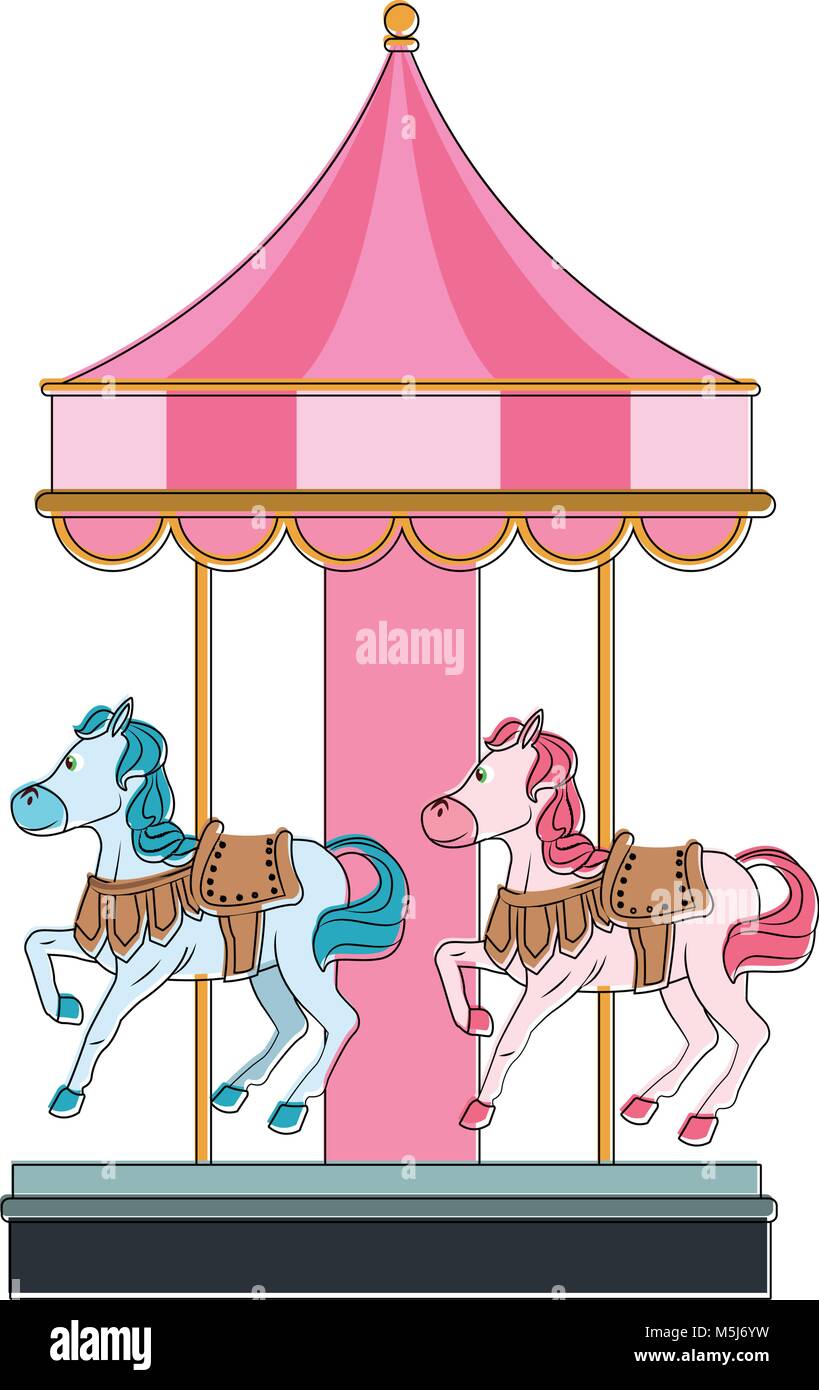 Cute carousel cartoon Stock Vector Image & Art - Alamy