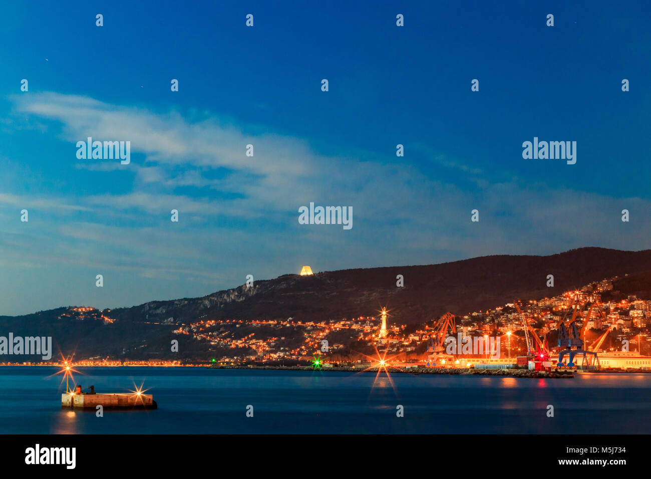winter evening in the gulf of Trieste Stock Photo - Alamy