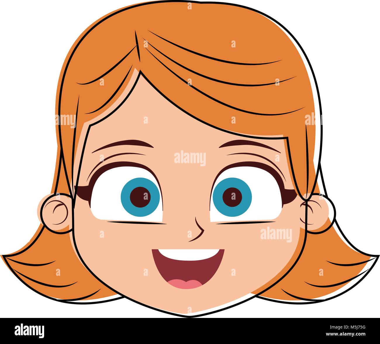 Beautiful girl face cartoon Stock Vector Image & Art - Alamy