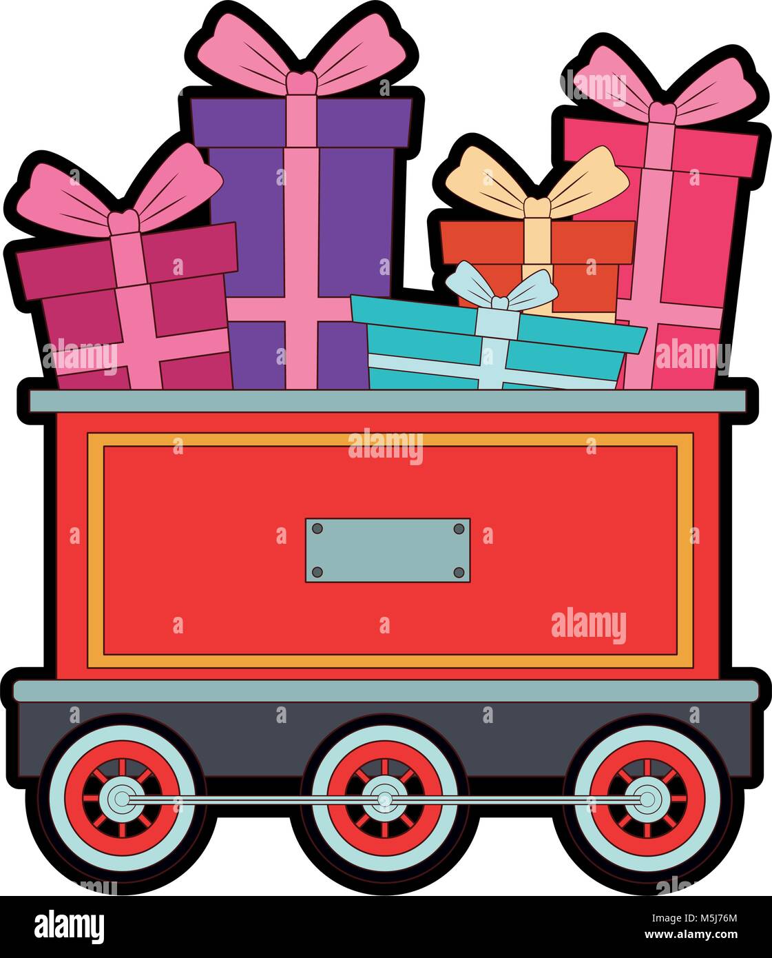 gifts on train carriage Stock Vector Image & Art - Alamy