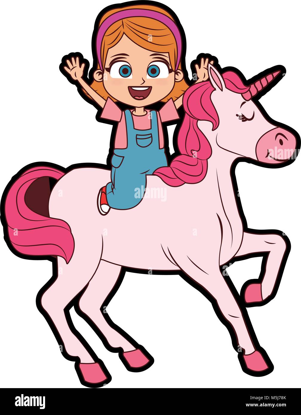 Unicorn and girl Stock Vector Images - Alamy