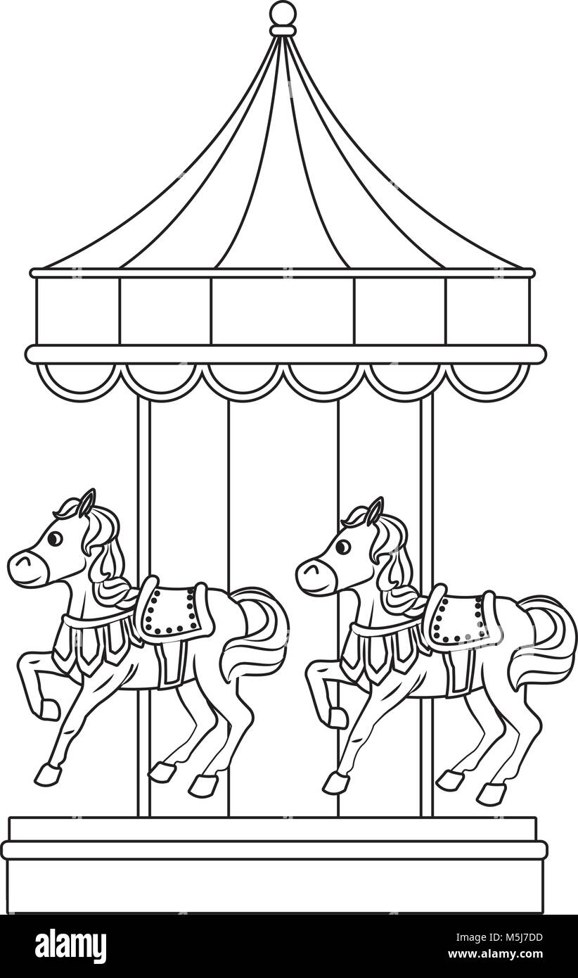 Cute carousel cartoon Stock Vector Image & Art - Alamy