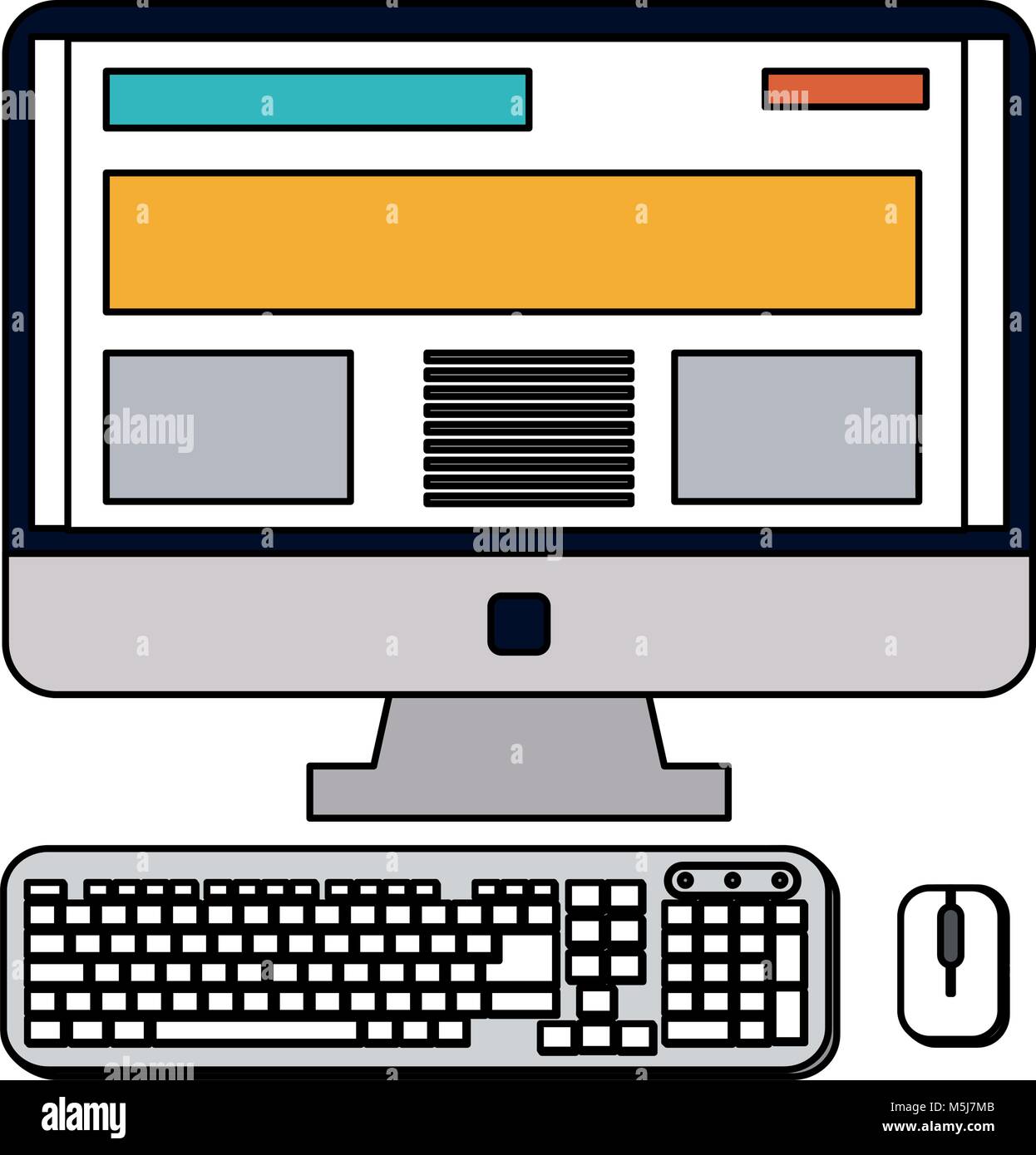 Desk computer technology Stock Vector Image & Art - Alamy