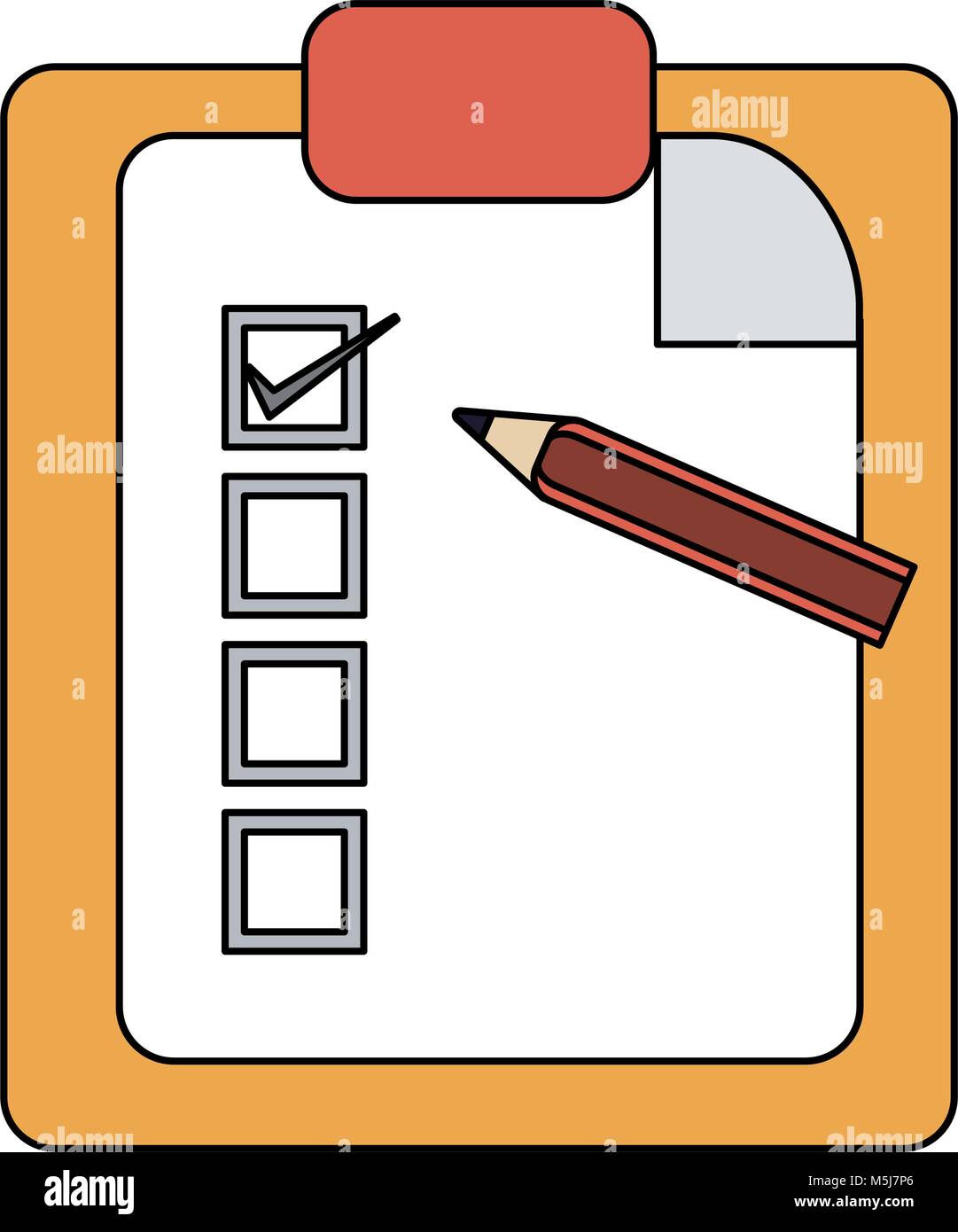 Checklist with pencil Stock Vector Image & Art - Alamy