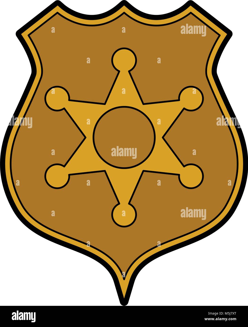 Gold shield sheriff security icon Stock Vector Image & Art - Alamy