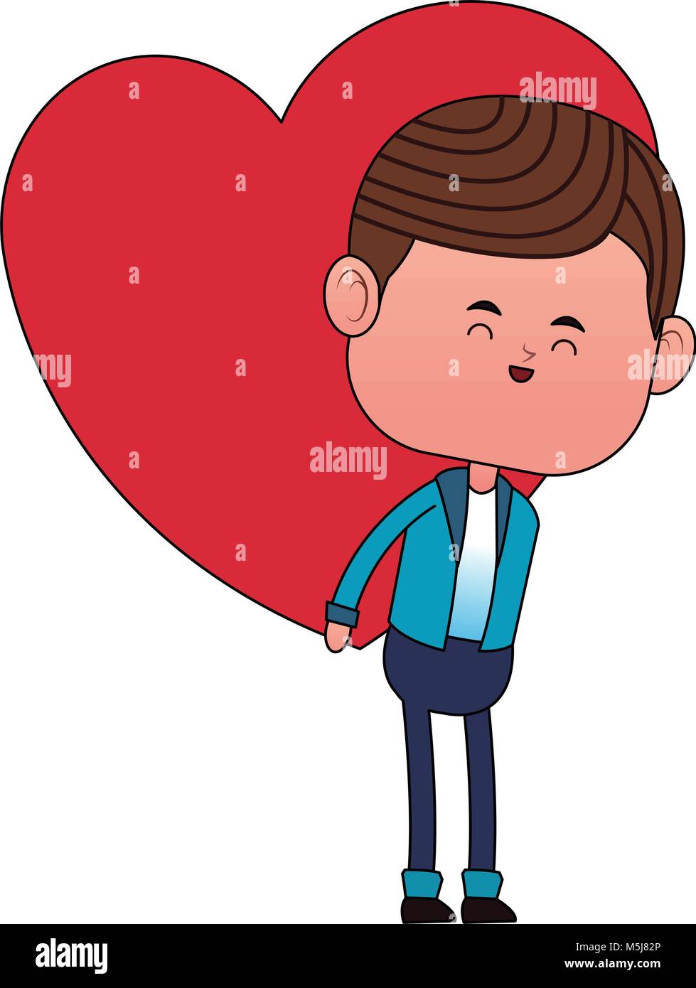Boy carrying heart Stock Vector Image & Art - Alamy