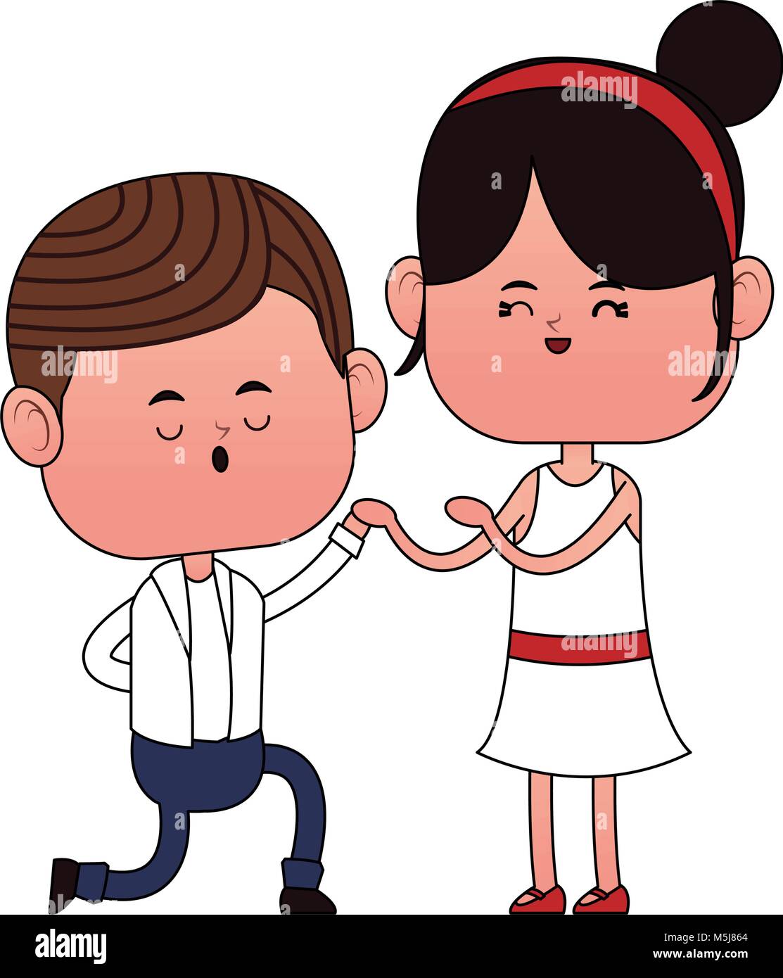 Cute boyfriend on knees Stock Vector Image & Art - Alamy