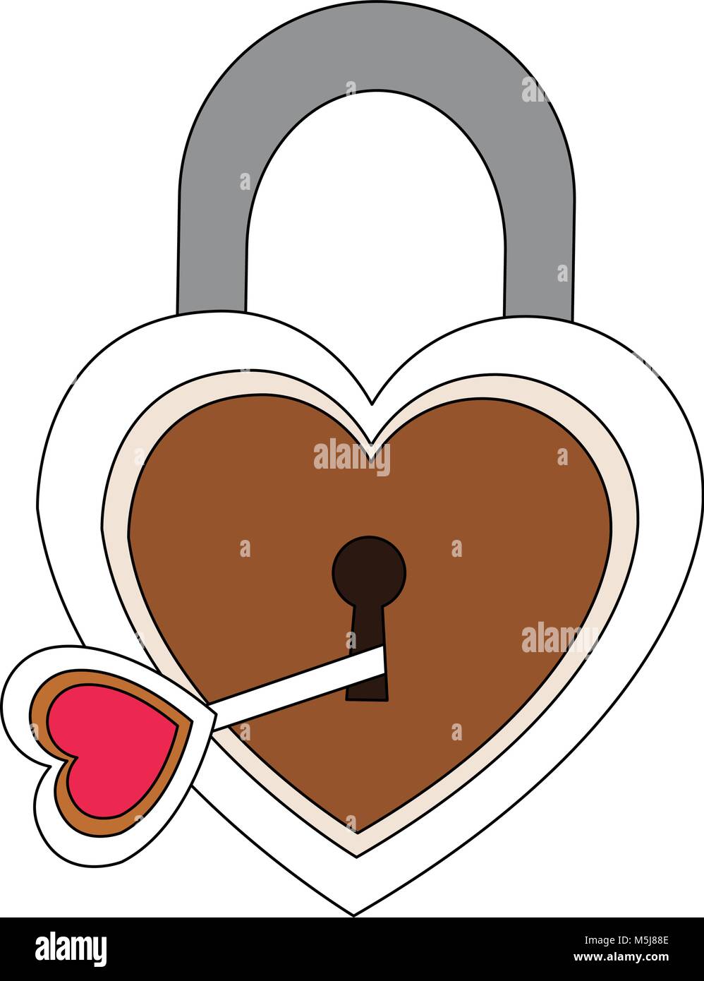 Heart shaped padlock with key Stock Vector Image & Art - Alamy